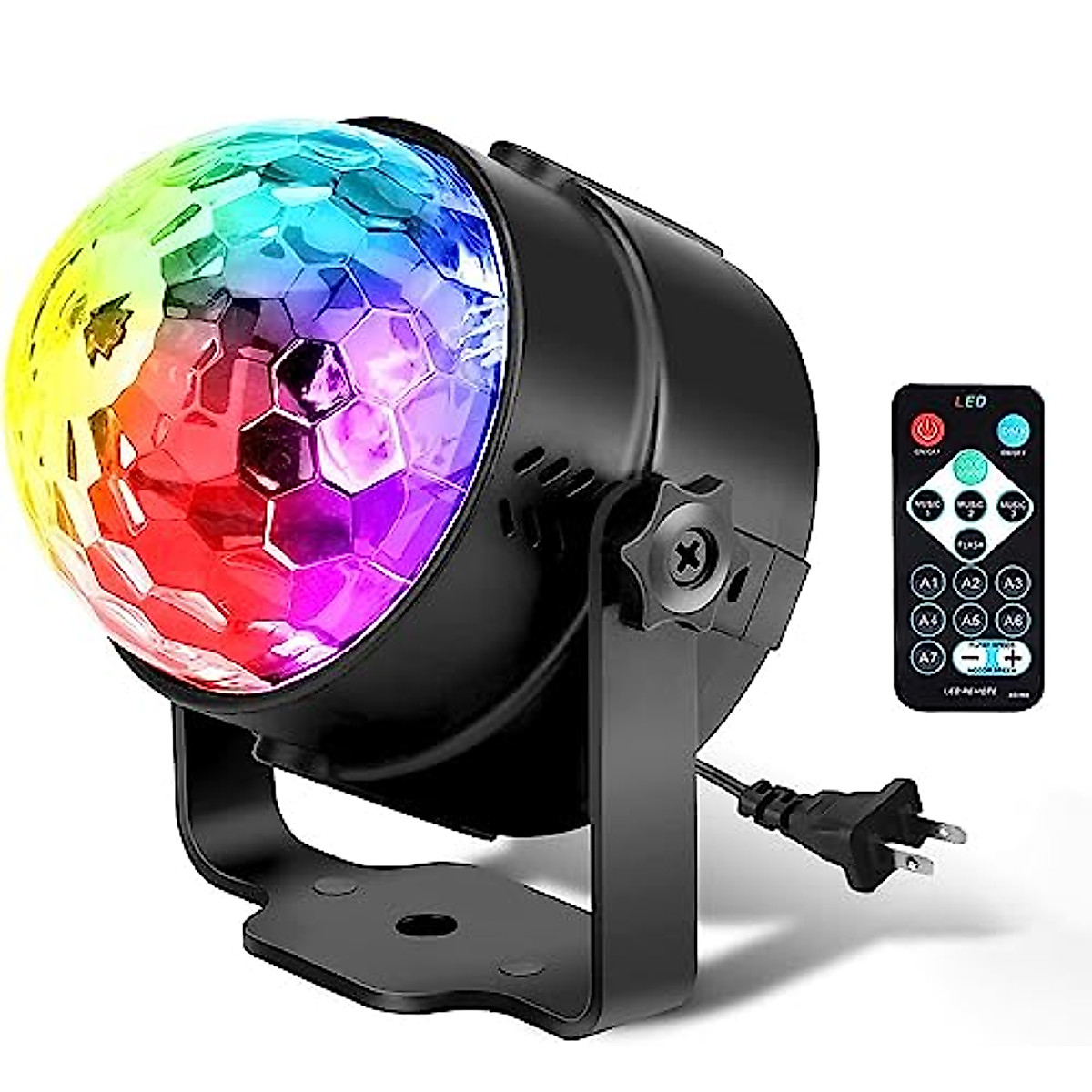 Disco Ball Party Lights Sound Activated Strobe Lamp with Remote Control for Home Room Dance Parties Bar Karaoke Xmas Wedding Show Club