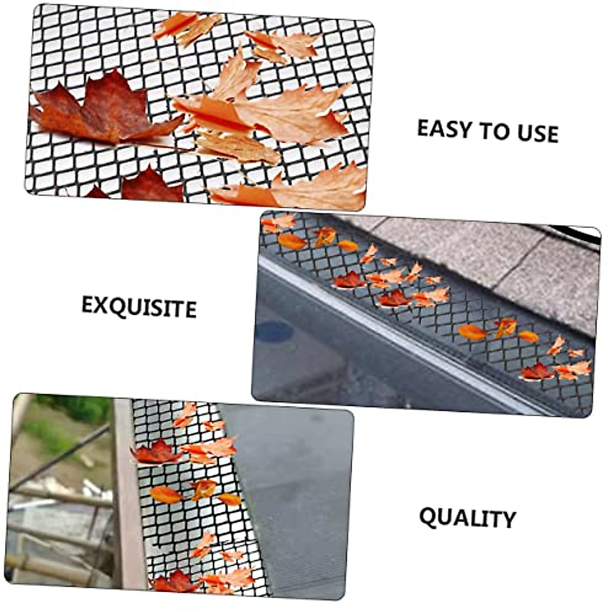 DOITOOL 1 Set Anti-Falling Net Roof Gutter Guard Mesh Fence Net Cover Mesh Strainer Downspout Filter Plastic Fencing Sink Nets Plastic Gutter Guard Plastic Gutter Guard Net Mesh Black Leaf