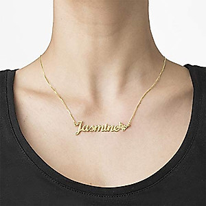 MyNameNecklace Women's Personalized Necklace with Butterfly Charm - Custom Gift- 10K Solid Gold Pendant