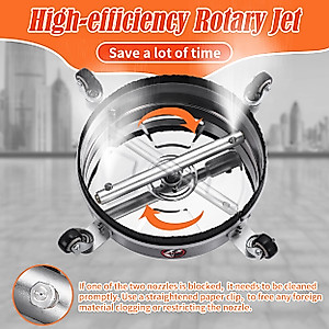 M MINGLE 14'' Pressure Washer Surface Cleaner Attachment, Pressure Washer Extension Wand - 60'' Upgrade Power Washer Lance