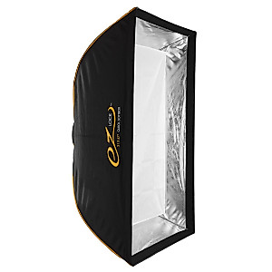 Glow EZ Lock 31x47 Quick Strip Rectangular Bowens Mount Softbox Lighting Kit with External, Internal Diffusers, Deflector Disk and Eggcrate Grid, Folding Softbox for Photography Studio Lighting