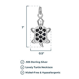 MORGAN & PAIGE Sterling Silver Genuine Blue Sapphire Pave-Setting Clasp Drop Style Turtle Charm