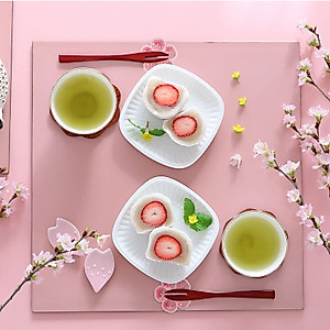 Whaline 4 Pieces Flower Coffee Spoon Rest Pink Cherry Blossom Ceramic Teaspoon Holder Home Table Decor Accessories for Kitchen Office Coffee Bar Coffee Stirrers Coffee Lovers