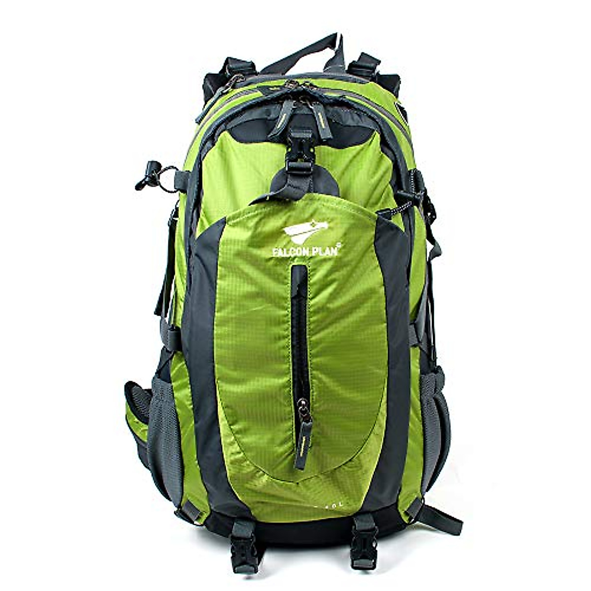 Distrade 40L Outer Frame Hiking Backpack with Rain Cover,Outdoor Sport Travel Daypack for Climbing Camping Touring，High-Performance Green
