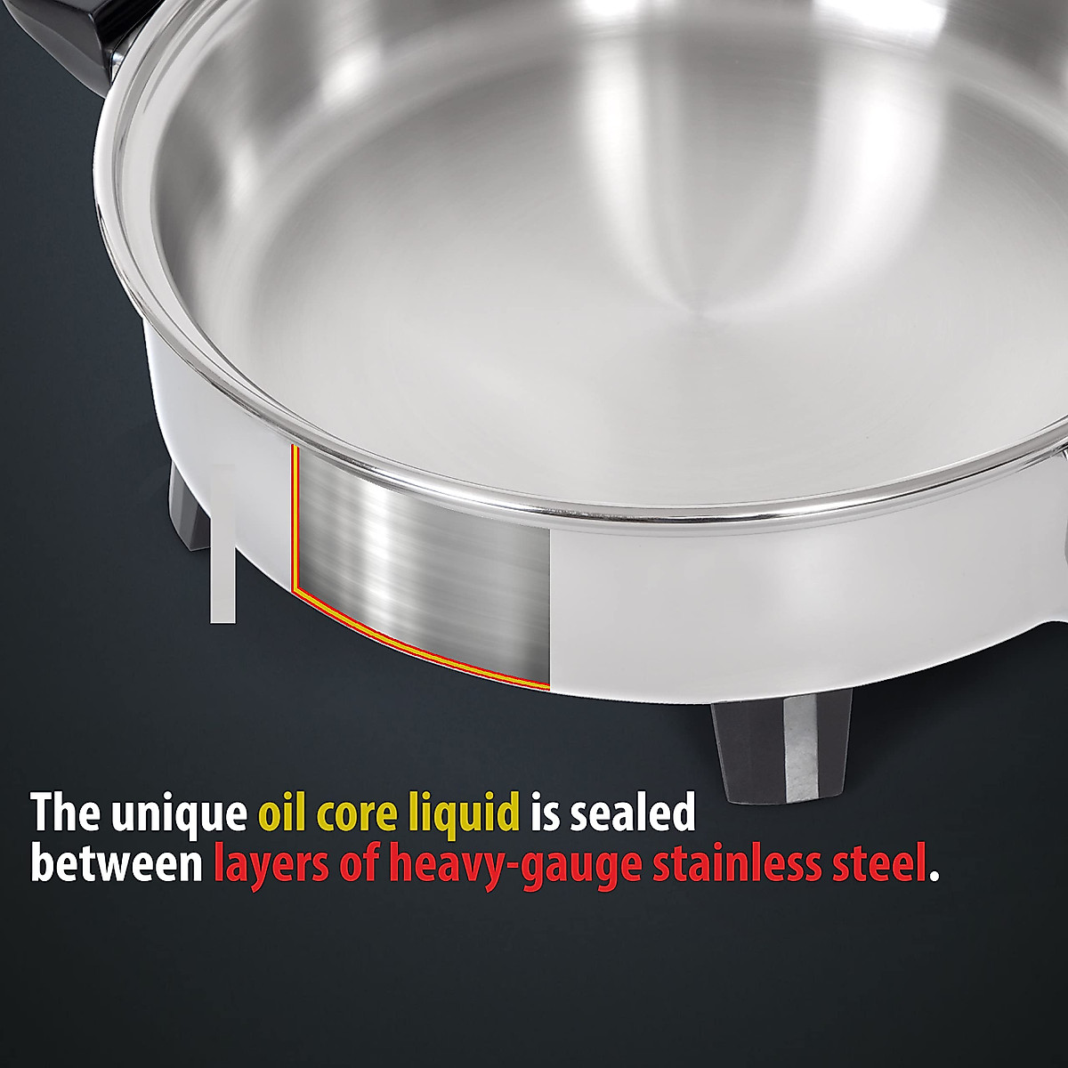 Precise Heat 3-1/2-Quart Surgical Stainless-Steel Oil Core Skillet