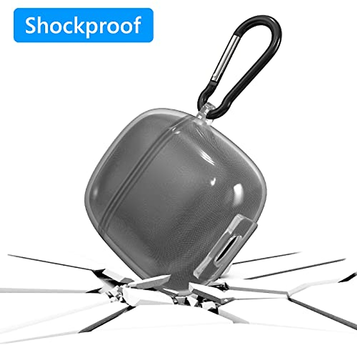 Geekria TPU Case Cover Compatible with JBL Tune 225TWS True Wireless Earbuds, Earphones Skin Cover, Protective Carrying Case with Keychain Hook, Charging Port Accessible (Clear)