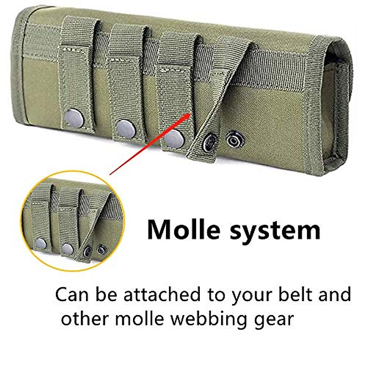 ACEXIER Hunting Military 18 Round Tactical Molle Cartridge Shell Holder Ammo Bag Pouch Military Waist Bag 12/20 Gauge Gun Bullet Pouch（Include One Tactical Patch）