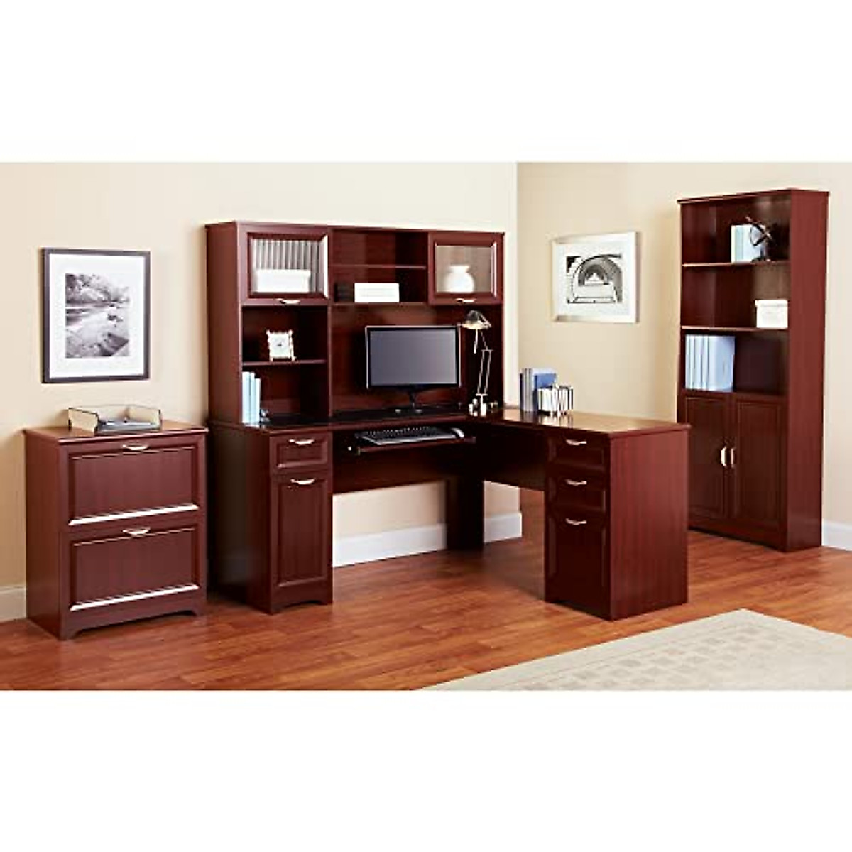 Realspace® Magellan 23-1/2"W x 16-9/16"D Lateral 2-Drawer File Cabinet, Classic Cherry