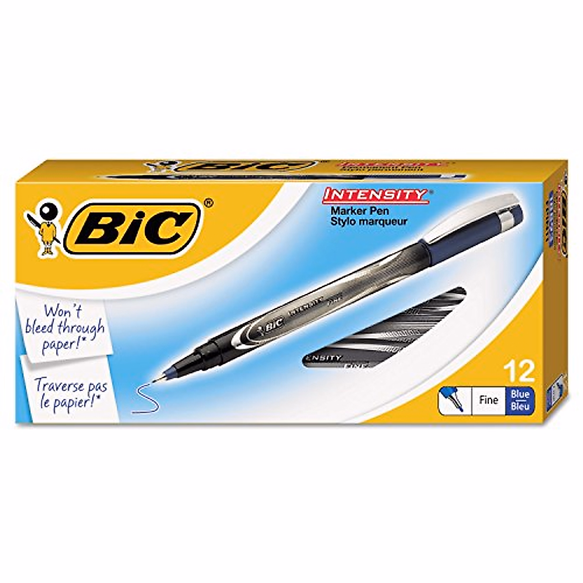 BIC Fpin11be Intensity Permanent Marker Pen, 5Mm, Fine, Blue, Dozen
