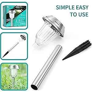 Nekteck Solar Lights Outdoor, 6 Pack Solar Pathway Lights Waterproof, Landscape Lighting Solar Powered, Wireless Solar Garden Lights Decorative for Yard, Patio, Landscape and Walkway