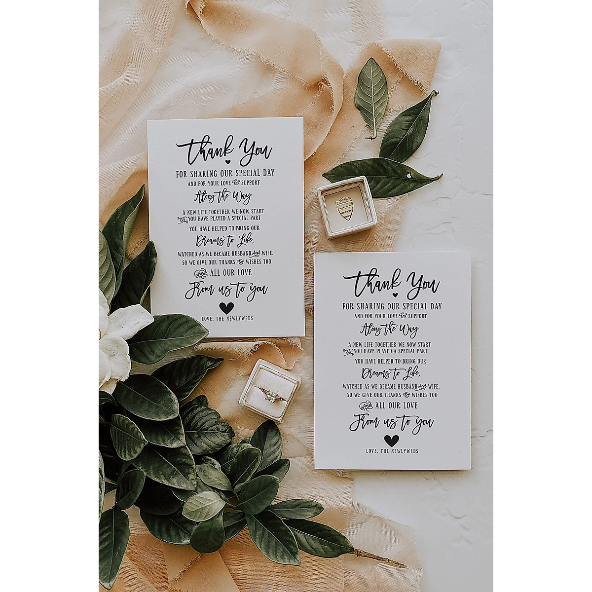 Your Main Event Prints 50 Wedding Thank You Place Setting Cards - Perfect for Adding to Table Centerpieces and Wedding Decorations for Receptions - Pack of 50 Cards
