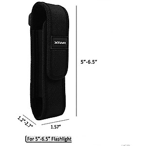 2-Pack Flashlight Pouch Holster Holder for 5"-6.5" Flash Light Compatible with Fenix UC30 UC35 E35 Surefire G2X 6P 6PX E2L 501B 502B Streamlight ProTac XTAR TZ20 (2 Flashlight Holster)