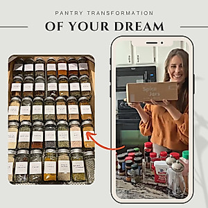 FINESSY 24 Pcs Spice Organizer With Shaker Lids (White Minimalist)