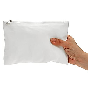 Juvale 12-Pack Bulk Blank Canvas Zipper Pouch Set with Zipper for Cosmetic & DIY Crafts, Pens, Pencils, Markers, Scissors, Makeup Brushes, Lip Gloss, Hair Clips (8x6 in)