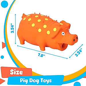 POPLAY Squeaky Latex Grunting Pig Dog Toys, Blue Pig Dog Toy Anxiety Relief for Dog Puppy Chew Toys, Rubber Squeeze Gift for Dogs