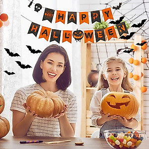 Halloween Decorations Indoor Set Fireplace Mantel Scarf Cover Black Lace Spiderweb Table Runner for Kitchen Halloween Banner with 3D Bat for Halloween Party Decorations Indoor