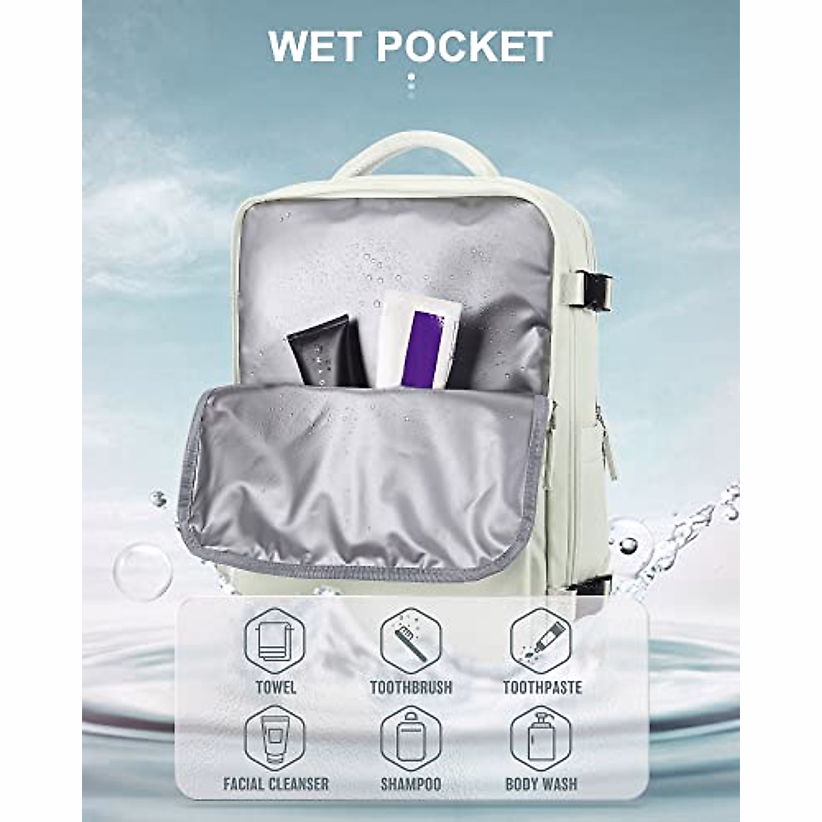 bergsalz Travel Backpack Essentials For Women Men Airline Approved Personal Item Travel Bag Carry On Bag Gym Waterproof Backpack Purse College Laptop Bag Green