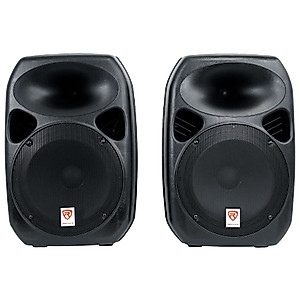 Rockville Power GIG RPG-122K All In One DJ/PA Package (2) 12" DJ/PA Speakers 1000 Watts Peak Power/250 Watts RMS with Built in Bluetooth, USB/SD Player, FM Tuner, Speaker Stands and a Wired Microphone