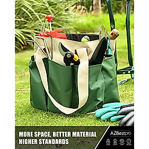 AZBESTPRO Garden Stool and Kneeler,Foldable Gardening Bench with Tool Bag Pouch EVA and Garden Gloves,Garden Kneeler and Seat Gardening Gift for Women Men