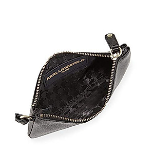 Karl Lagerfeld Paris womens Wristlet, Black/Gold, One Size US