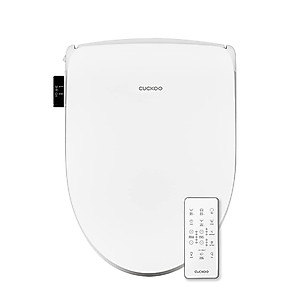 CUCKOO CBT-I1030RW |Remote Controlled Electric Bidet for Elongated Seats|Easy Installation, Instant Warm Water, Adjustable Water Pressure, Slotted, Direct Connection Water Supply, Powder coated, White