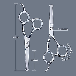 6.1 inch Kids Hair Cutting Scissors Safety Rounded Tips Haircut Scissors, K KaCaKaCa Professional Safe Hair Cutting Shears for Baby, Toddler, Children, Women and Men, Barber, Salon and Home Use