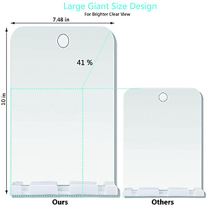 XoYo APHUIME Large Fogless Shower Mirror, Includes 1 Adhesive Hooks, Anit-Fog Shower Mirror, Shower Makeup Shave Mirror, Frameless Shower Mirror, Wall Hanging Mirror