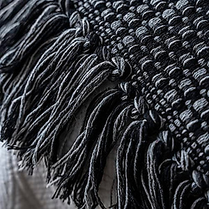 Uphome Washable Hallway Runner Rug, 2' x 6' Cotton Reversible Kitchen Rug Runner, Black Long Laundry Room Rug, Modern Farmhouse Woven Carpet for Bathroom Entryway Bedroom Foyer