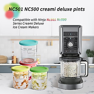 Fwioaor Premium 24 oz. Pint Containers for Ninja Creami Deluxe - 4 Pack | NC500, NC501 Series Compatible | BPA-Free, Dishwasher Safe