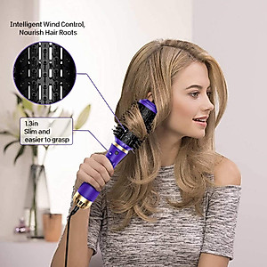 Afunti Hair Dryer Brush One-Step Hot Air Brush, 3 in 1 Hair Curler Straightener Blow Dryer, Negative Ion Reducing Frizz and Static, 1200W Hair Comb Styler Kit ​for All Hair Types