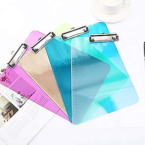 Office Supply Clipboard Acrylic Clipboard A4 A5 Transparent Ruler Writing Pad Exam Clip Board Folder Office School Supply Item Paper Nursing Stationary Durable Low Profile Clip ( Color : Pink 1pcs )