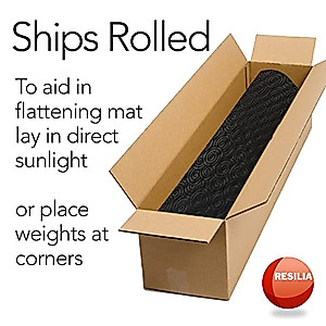 Resilia Office Desk Chair Mat - for Low Pile Carpet ( with Grippers ) Updated Black Swirl Spiral Pattern, 36 Inches x 48 Inches, Made in The USA