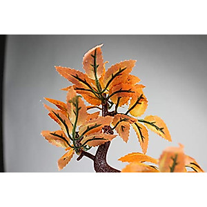 Penn-PLAX Deco-Replicas Bonsai Tree Aquarium Decoration – Orange – Safe for Freshwater and Saltwater Fish Tanks – 8” Height
