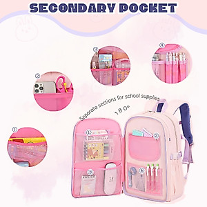 Kawaii Backpack for School Girls Bunny Backpack Kids Casual Bookbag Cute Outdoor Daypack