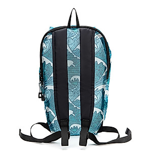 Mesh Backpack Floral Mini Backpack Lightweight See Through Kids Adults 10L Outdoor Small Day Backpack (Blue Wave)