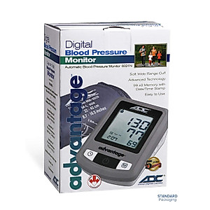 ADC 6021NSA Advantage Automatic Digital Blood Pressure Monitor with Storage Case, BHS AA Rated, Small Adult Navy Upper-Arm BP Cuff, 8" x 5" x 4"