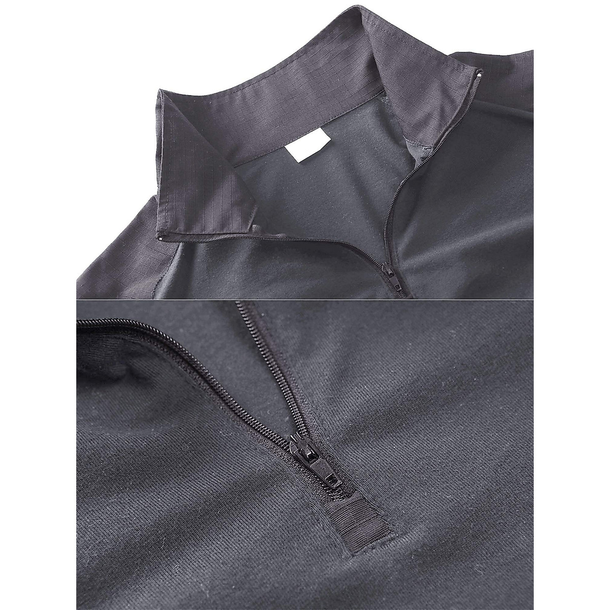 LiliChan Tactical Shirts for Men Long Sleeve Military Shirt Outdoor Shirt Tactical Combat Shirt with ZipperGrey, US L(fit chest:38"-41")