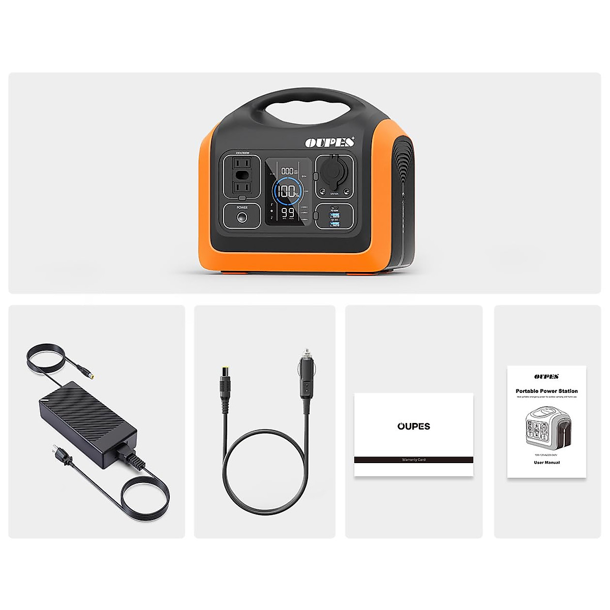 OUPES 600W Portable Power Station, 595Wh LiFePO4 Battery Backup w/ 2 600W (1000W Surge) AC Outlets, Solar Generator Ideal for Outdoor Camping/RVs/Home Use