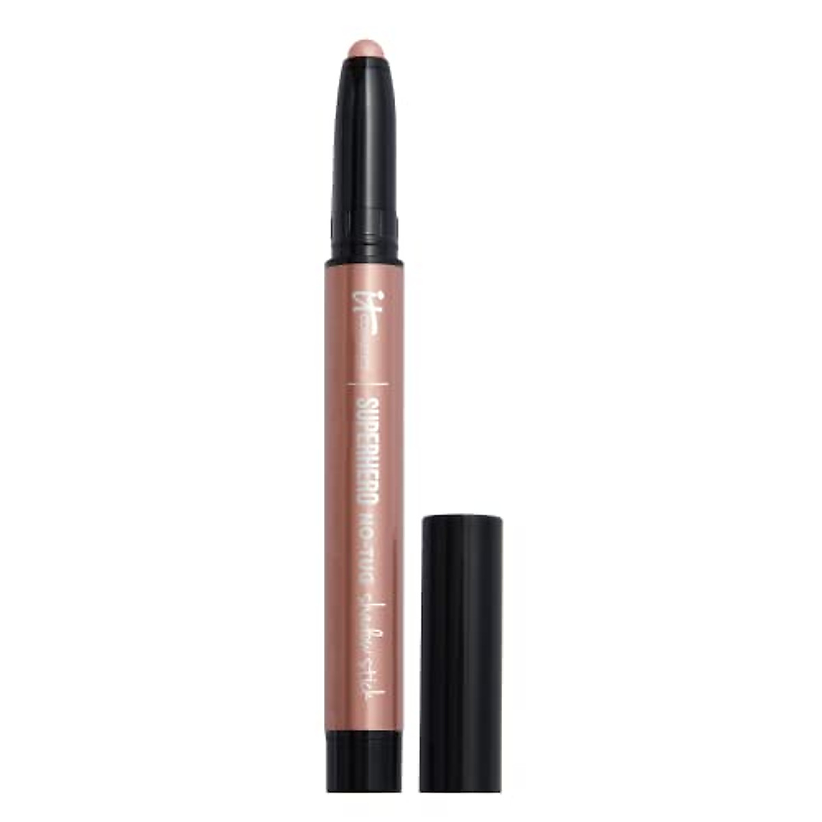 IT Cosmetics Superhero No-Tug Waterproof Eyeshadow Stick, Silk Armor - Warm Rose Gold - Longwear, Blendable Cream Eyeshadow with Built-In Primer - Suitable for Sensitive Eyes - 0.05 oz