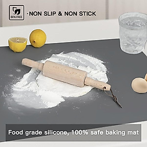 Extra Large Silicone Mat, Silicone Mats for Kitchen Counter 47.3''x23.6''x0.08, 2MM Nonslip Heat Resistant Mat, Countertop Protector, Nonstick Waterproof Craft Mat Table Placemat(Dark Gray)