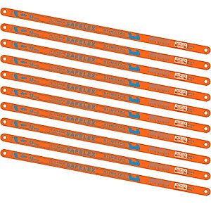 20 Pieces Hacksaw Replacement Blades Metal Cutting Hacksaw Blades with 18 Teeth and 24 Teeth Per Inch (Orange Background with Bi-metal Letter)