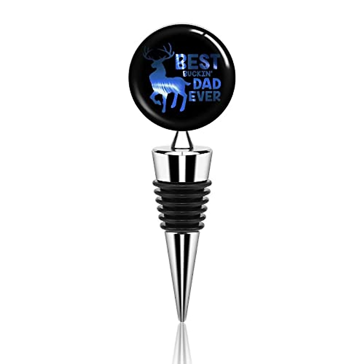 Best Buckin' Dad Ever Deer Wine Bottle Stopper Zinc Alloy Beverage Bottle Stoppers for Gifts Bar Holiday Party Wedding