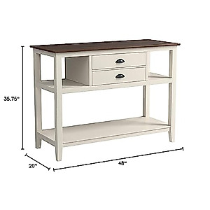 Signature Design by Ashley Whitesburg Cottage Dining Room Server with 2 Storage, Brown & White