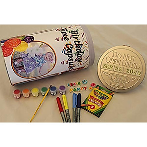DIY Gifts - Time Capsule Keepsake Kit Storage Container Tin for Any Occasion Party Celebration - Message to The Future - Memory Decorative Craft- Personalize w/Your Photos Scrapbook Embellishments