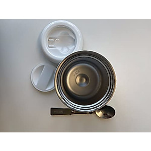Themosphere Insulated Lunch thermos - Supreme Stainless Steel 316 - Hot Food Jar 17.5 oz Bento Lunch BoxKids and AdultSpoon - Leak Proof Hot Cold FoodSchool and Office T1 White 10x10x13cm