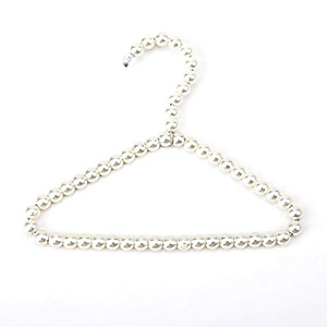Ipetboom 3 Pcs Pearl Beads Clothes Hangers Pet Clothes Hangers Faux Pearl Baby Hangers Dog Costume Hangers Dress Coat Hangers Clothes Drying Rack for Kids Children Pet Dog White