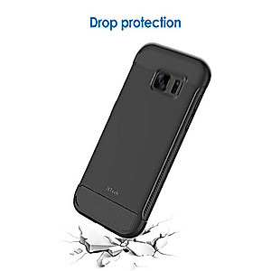 JETech Slim Fit Case for Samsung Galaxy S7 Edge 5.5-Inch, Thin Phone Cover with Shock-Absorption and Carbon Fiber Design (Black)