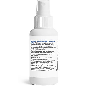 SensoVet Hydrocortisone & Pramoxine Medicated Spray for Dogs & Cats - Itch Relief, Insect Bites, Hot Spots (4oz)
