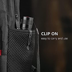 Lepro LED Flashlight with Clip, LE2050 Flashlight High Lumens, 5 Lighting Modes, Zoomable, Waterproof, Lightweight Flash Lights/Flashlights for Emergencies,Camping, Powered by AAA Battery