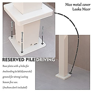 Kozyard Elizabeth Outdoor Louvered Pergola Sun Shade Aluminum Pergola Rainproof Gazebo with Adjustable Roof for Outdoor Deck Patio Garden Yard (10' x 12', White)